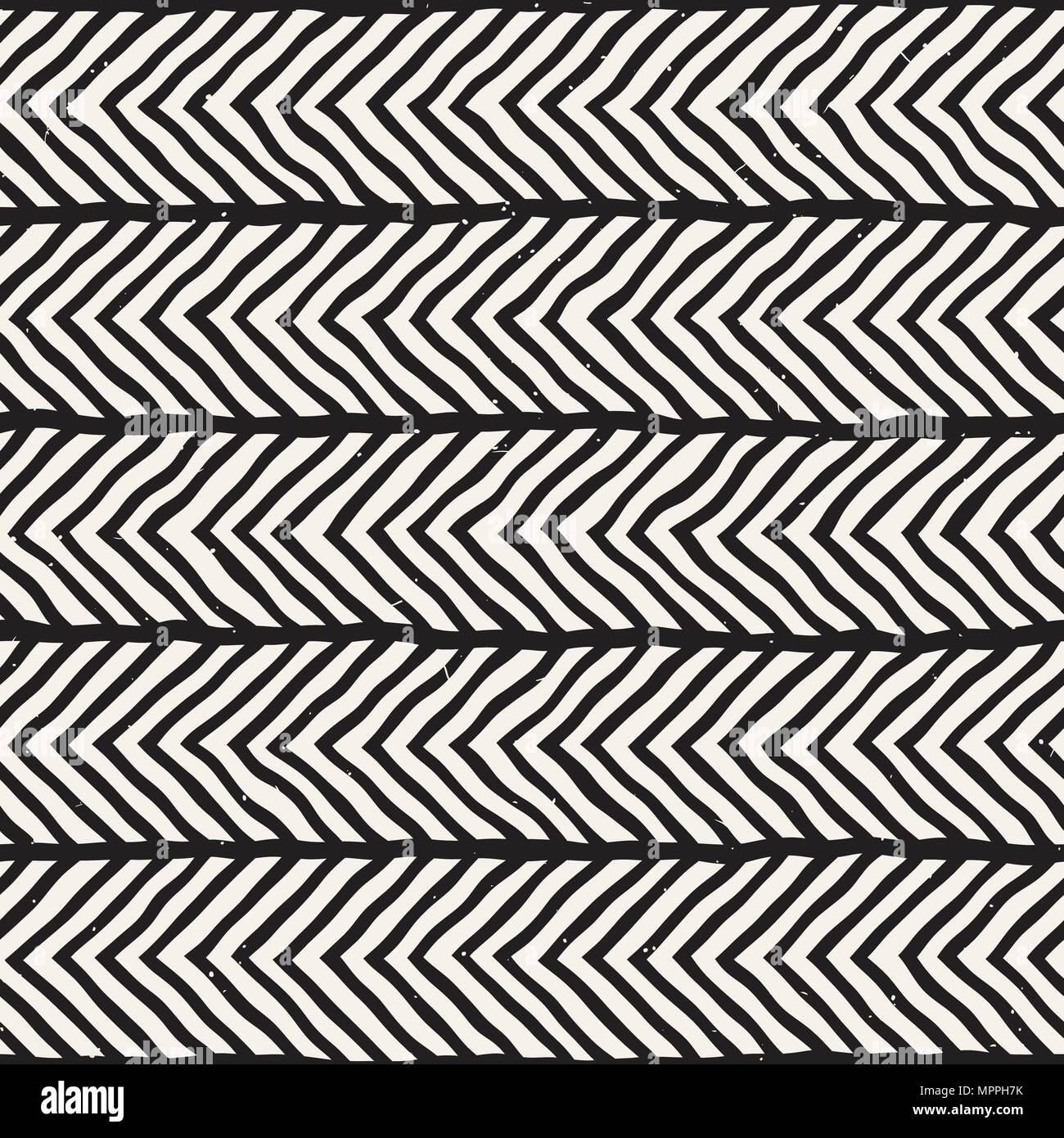 Hand drawn lines seamless grungy pattern. Abstract geometric repeating ...