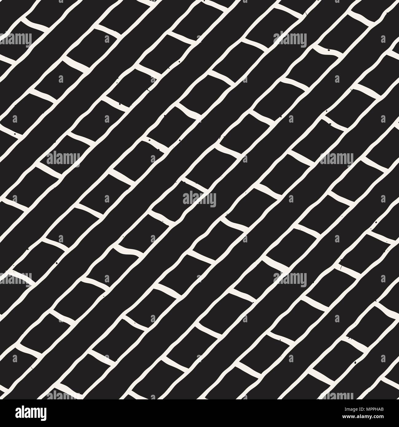 Hand drawn lines seamless grungy pattern. Abstract geometric repeating ...