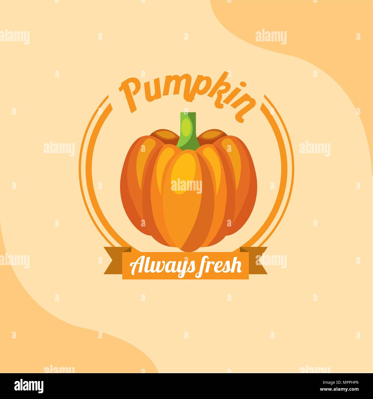 vegetable pumpkin always fresh emblem vector illustration Stock Vector ...