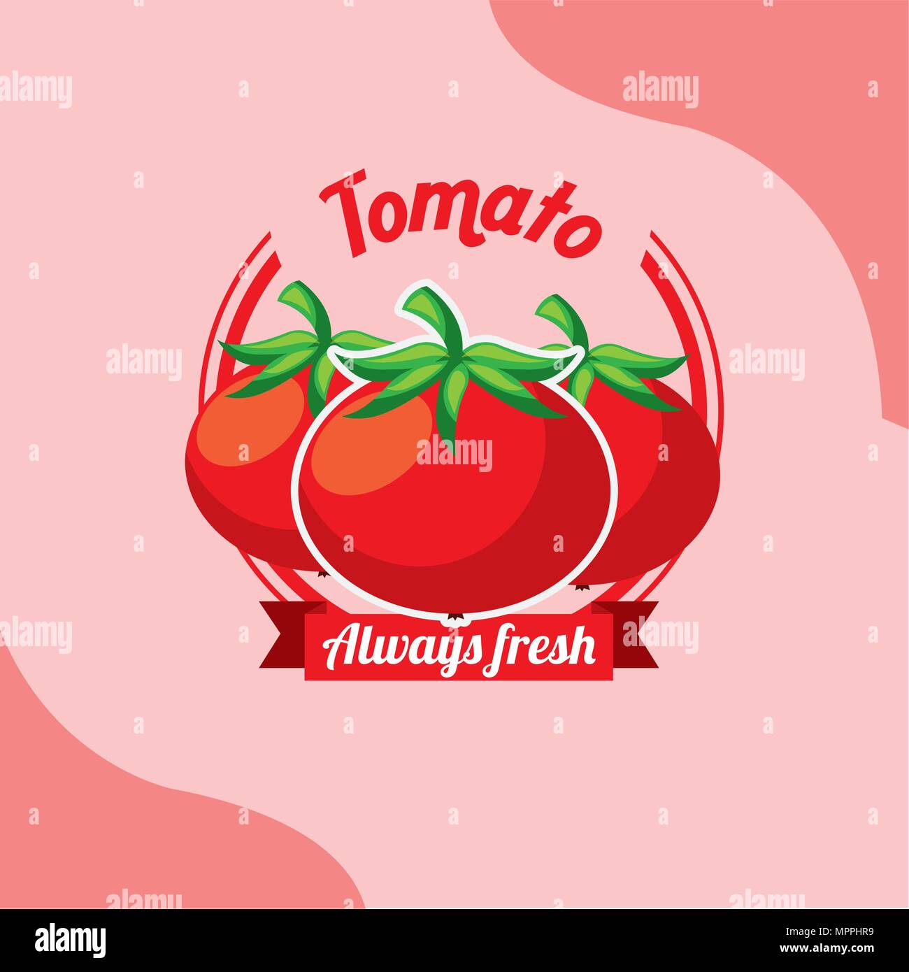 vegetable tomato always fresh emblem vector illustration Stock Vector ...