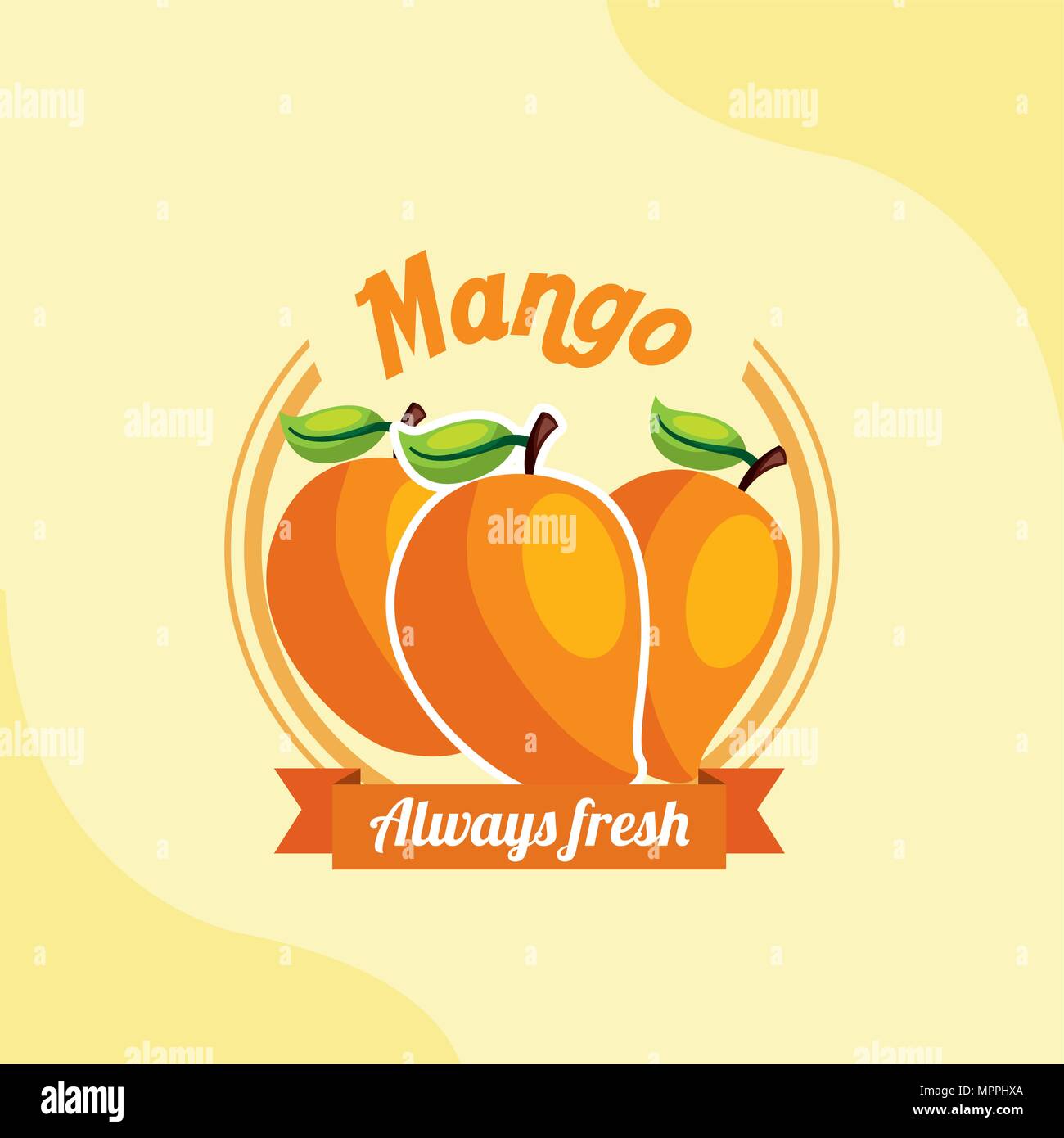 fruit mango always fresh emblem vector illustration Stock Vector Image ...