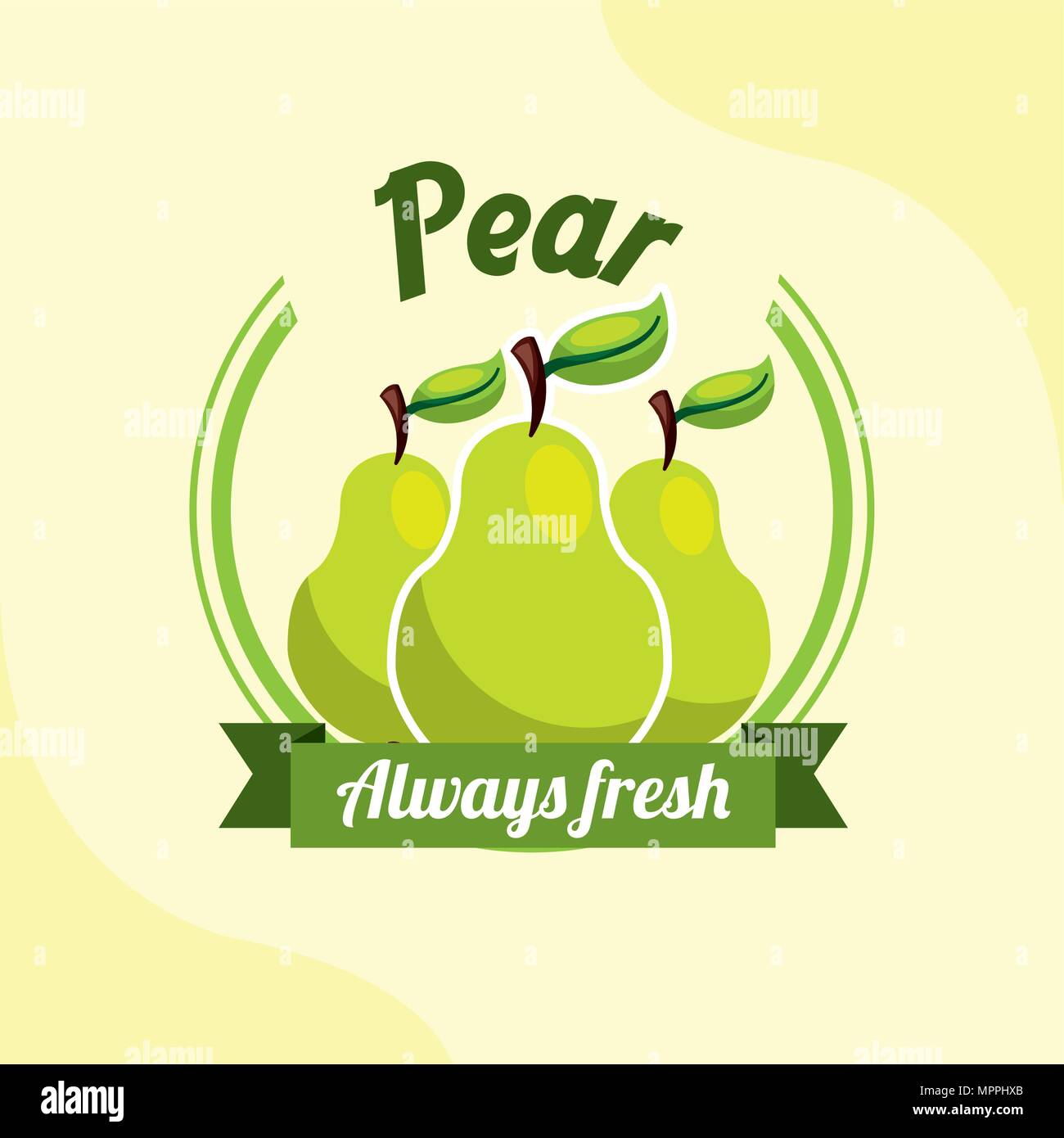 fruit pear always fresh emblem vector illustration Stock Vector Image ...