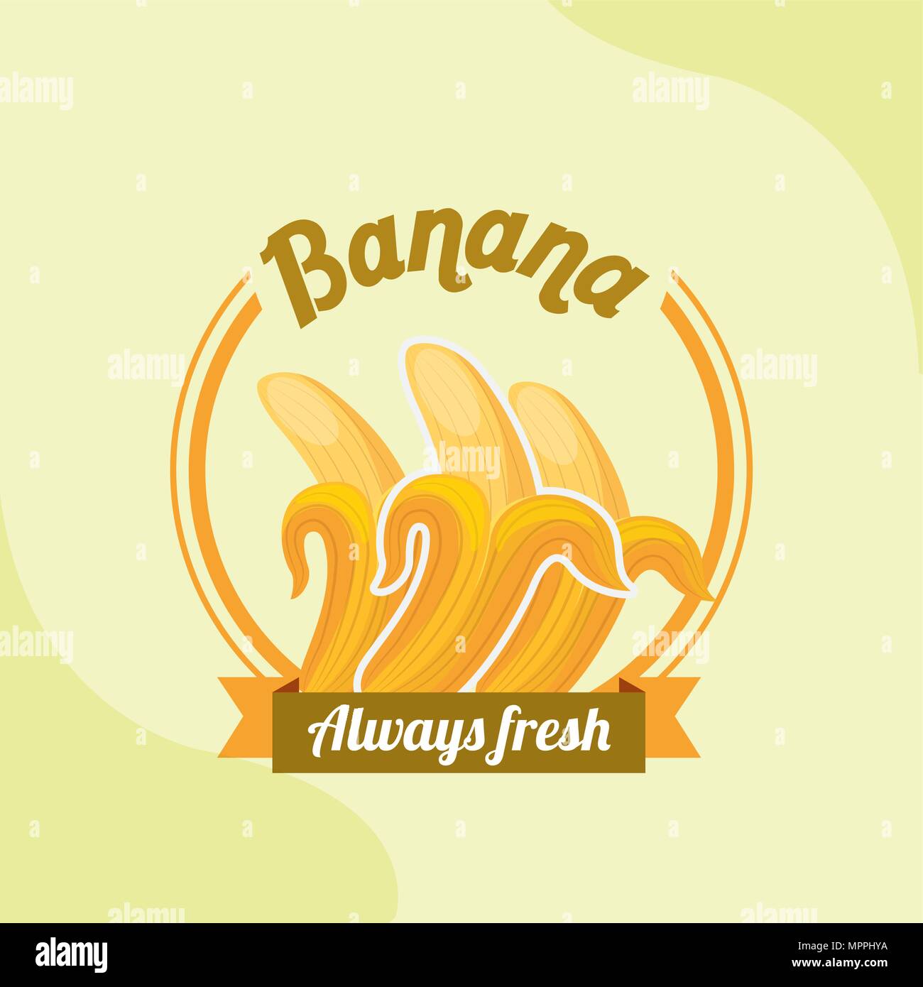 fruit banana always fresh emblem vector illustration Stock Vector Image ...