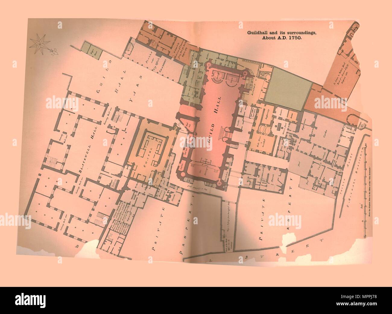 Guild Hall ( City of London) Plan, c1750, (1886). Artist: Unknown Stock ...
