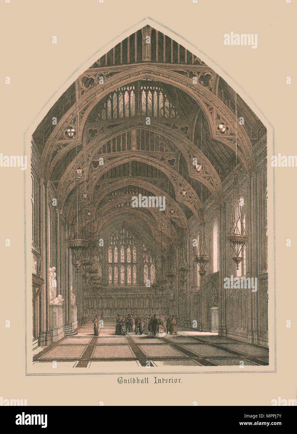 Guild Hall Interior, 1886. Artist: Unknown Stock Photo - Alamy