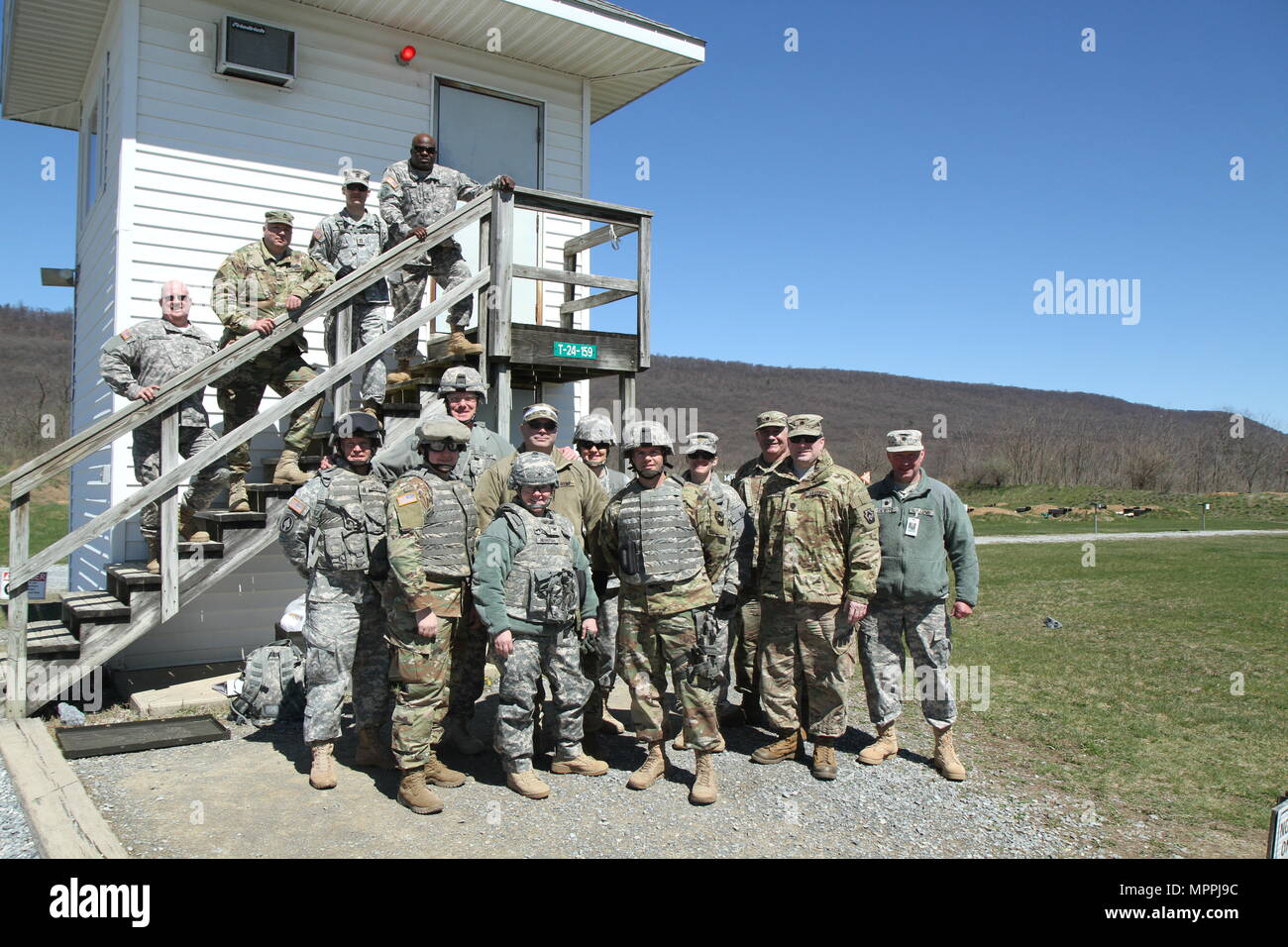 Soldiers of the 213th Regional support group qualify on the range here ...