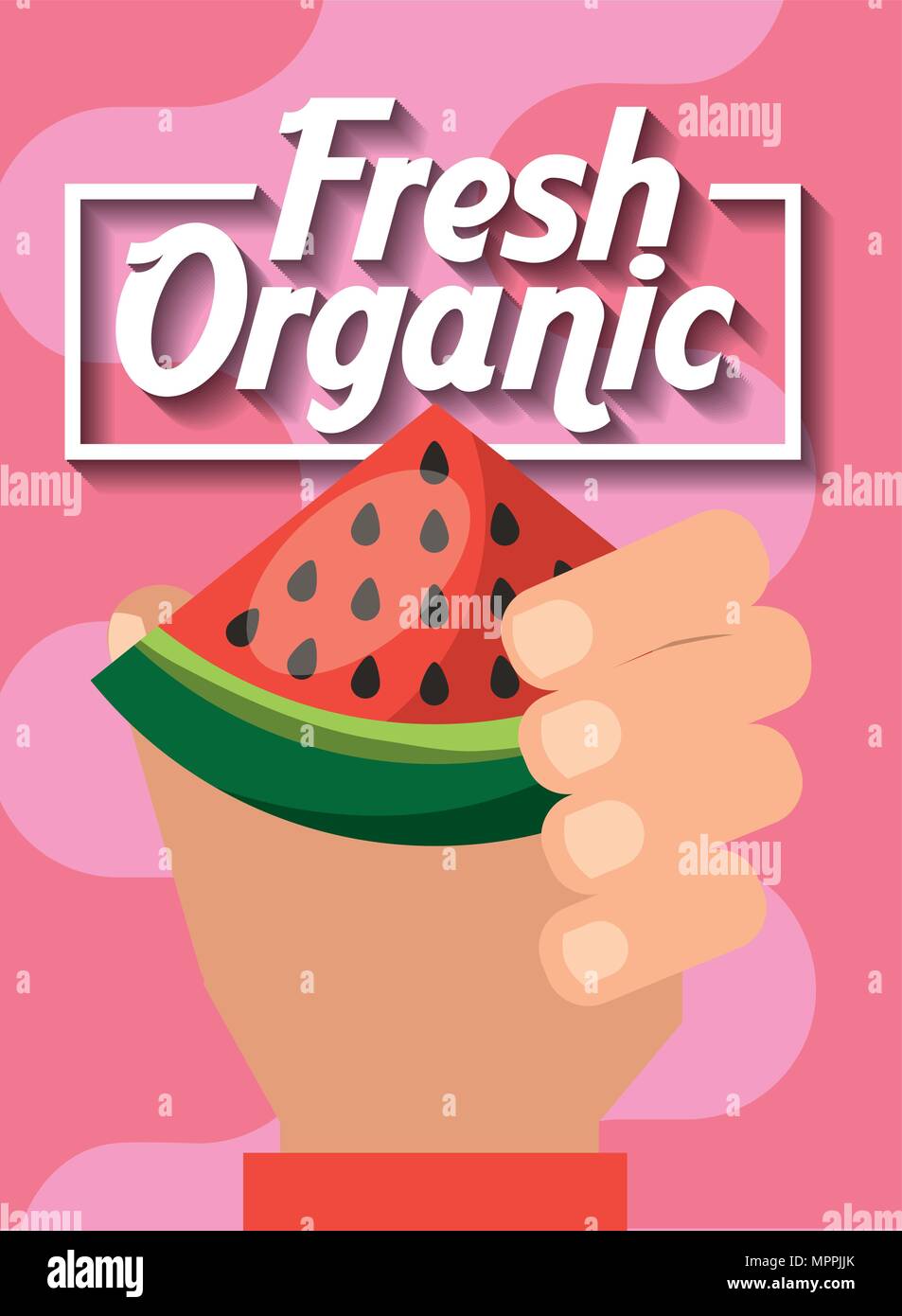 Hand holding watermelon Stock Vector Images - Alamy
