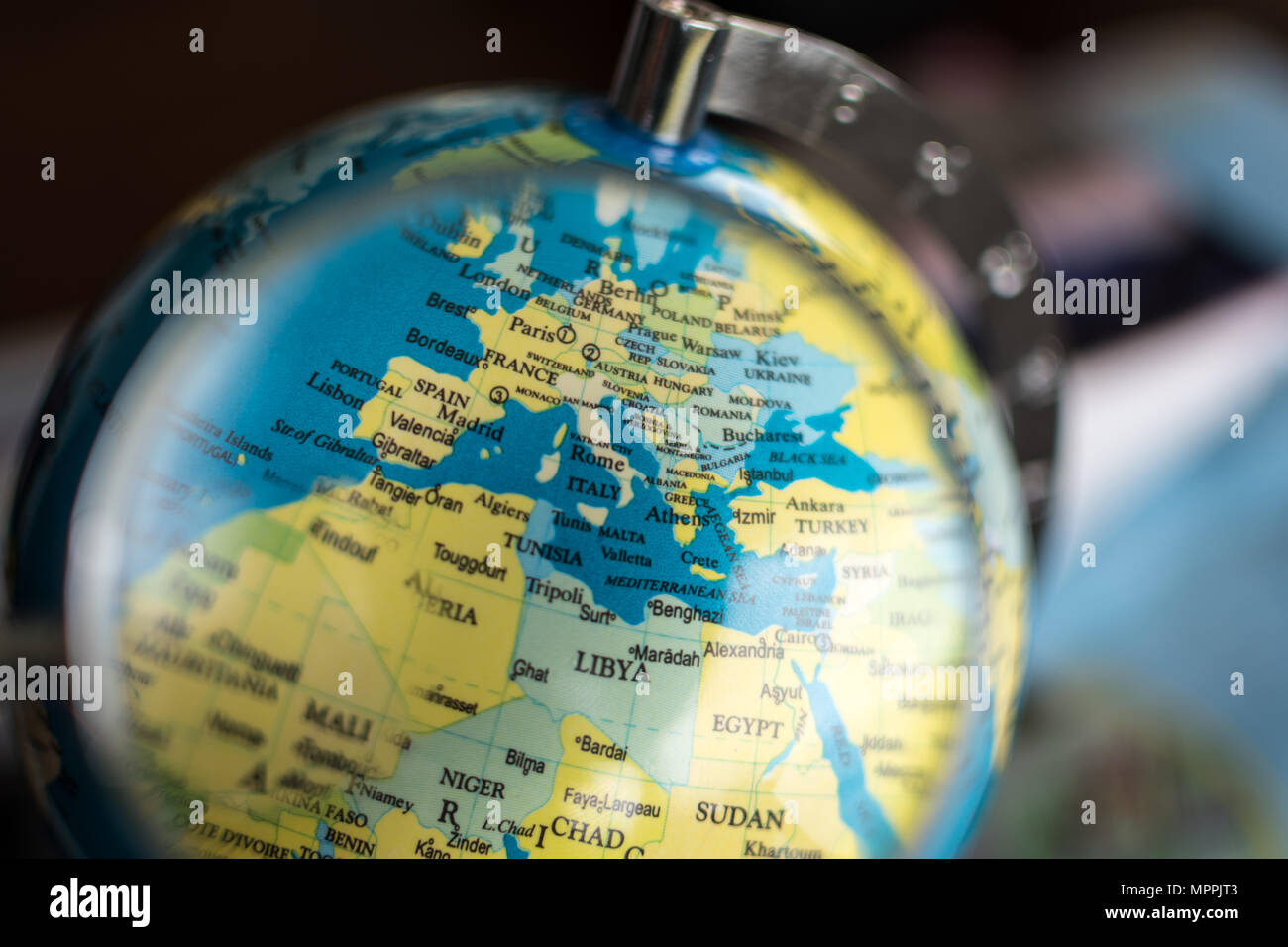 Europe map magnify glass hi-res stock photography and images - Alamy