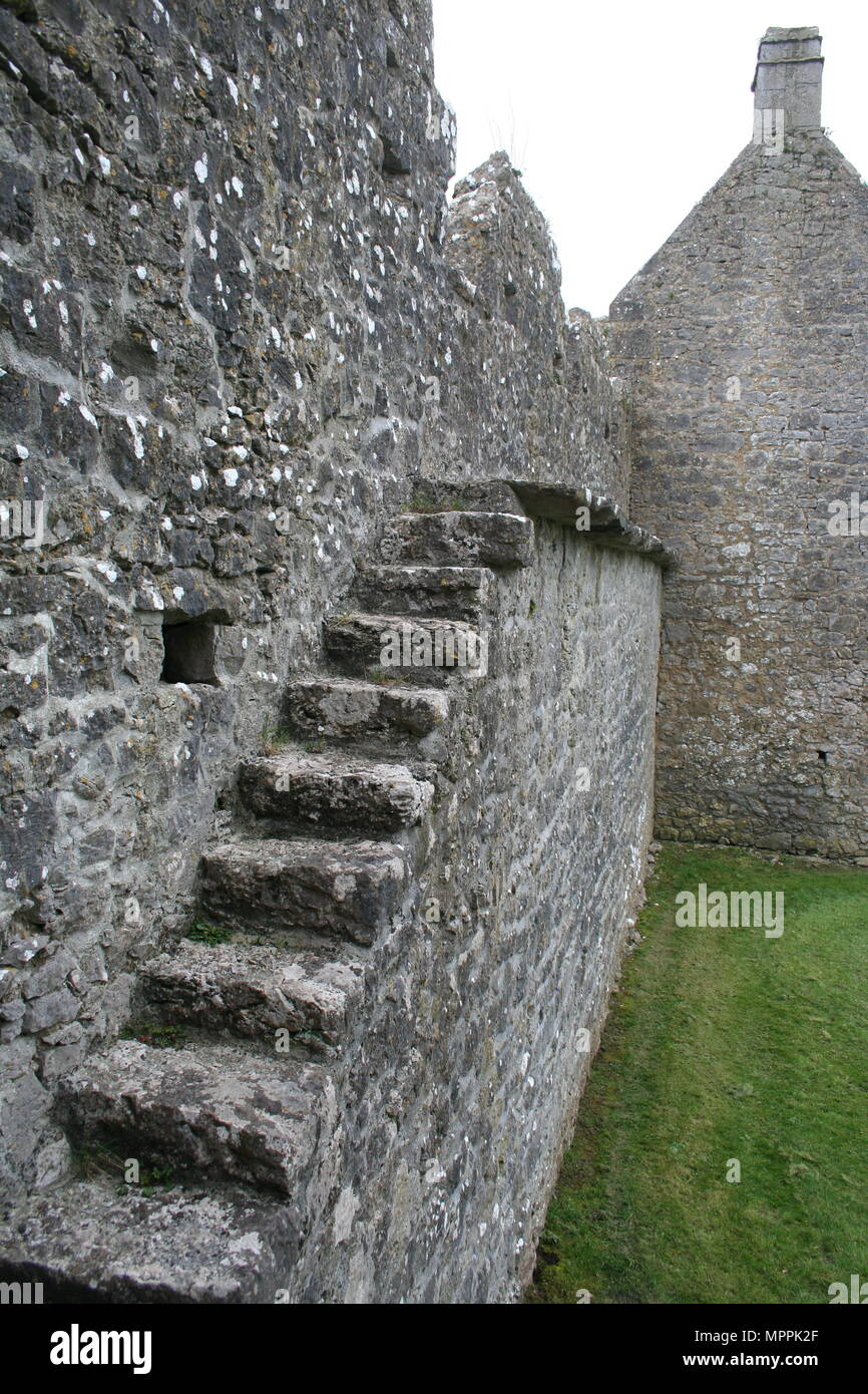 Inner steps and parapets, Pallas Castle keep, Tynagh, Loughrea, County ...