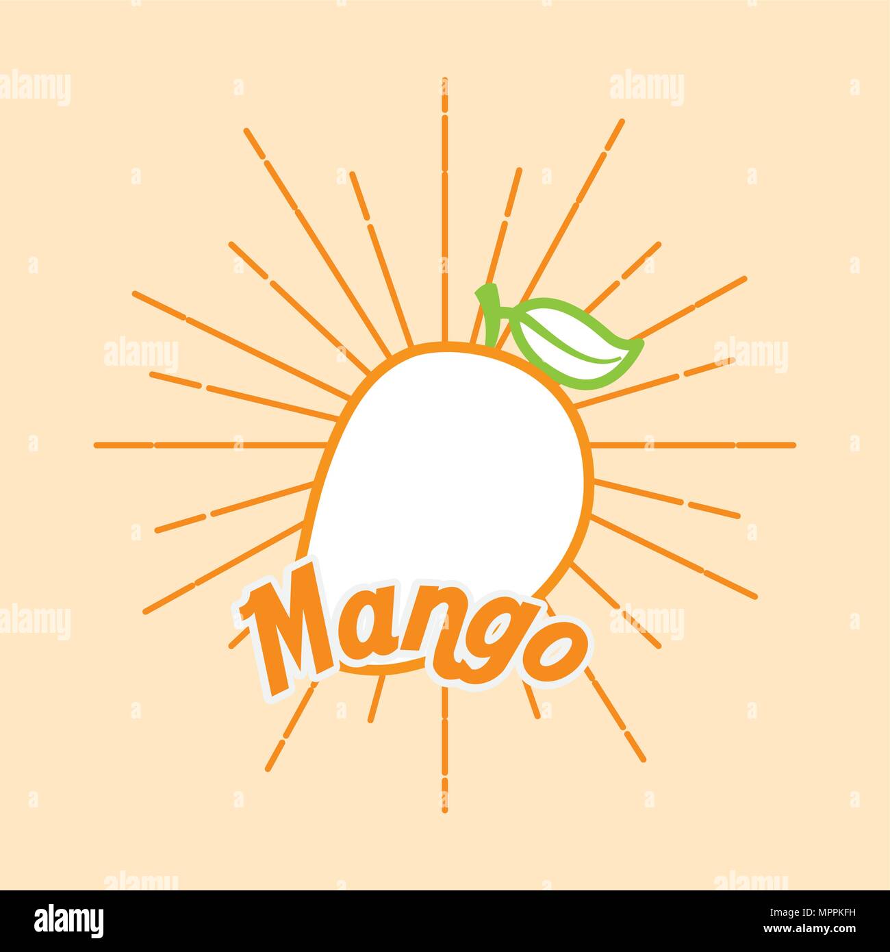 vintage style card fresh organic natural mango vector illustration ...