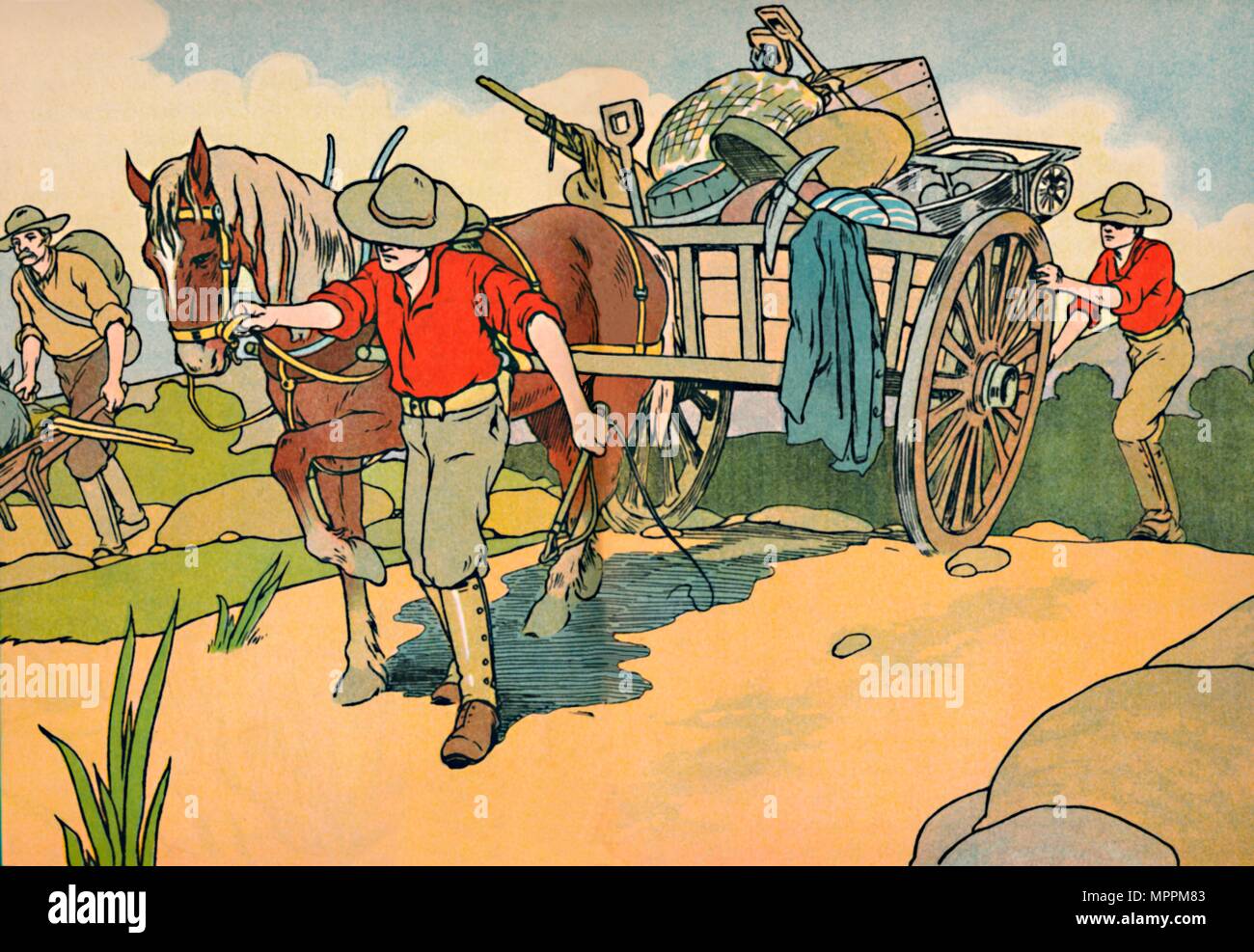 'Off to the Gold-Fields', 1912. Artist: Charles Robinson Stock Photo ...