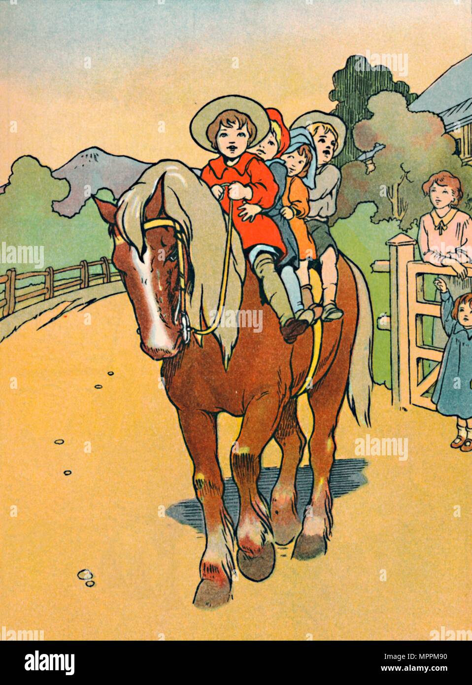 'Going to School in New Zealand', 1912. Artist: Charles Robinson Stock ...