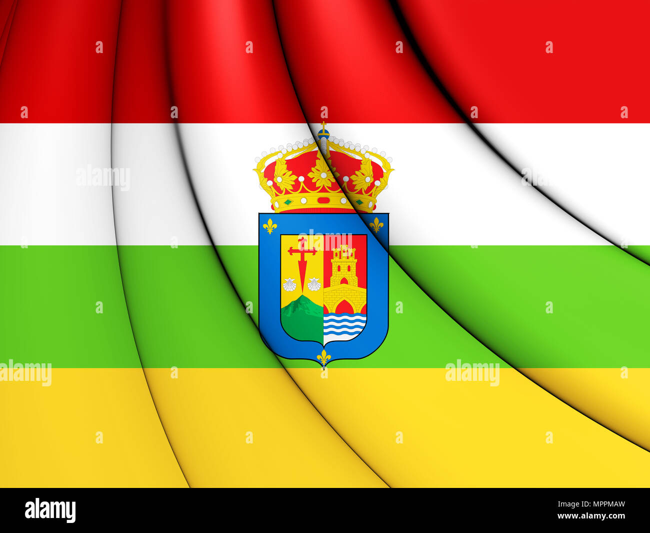3D Flag of La Rioja, Spain. 3D Illustration Stock Photo - Alamy