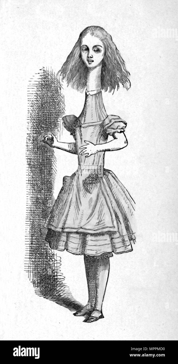 'Alice with a long neck', 1889. Artist: John Tenniel Stock Photo - Alamy
