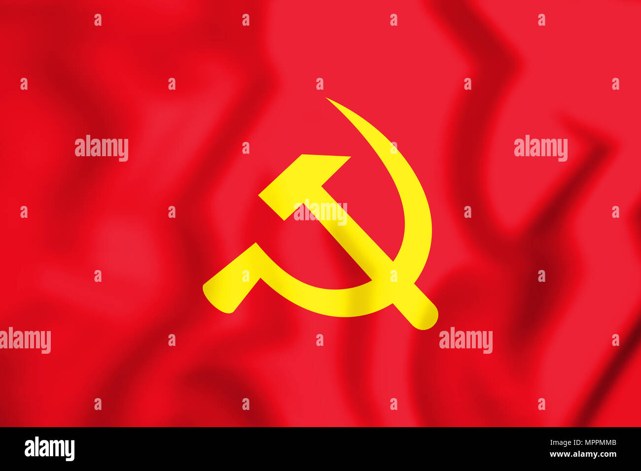 3D Flag of Lao People's Revolutionary Party. 3D Illustration Stock ...