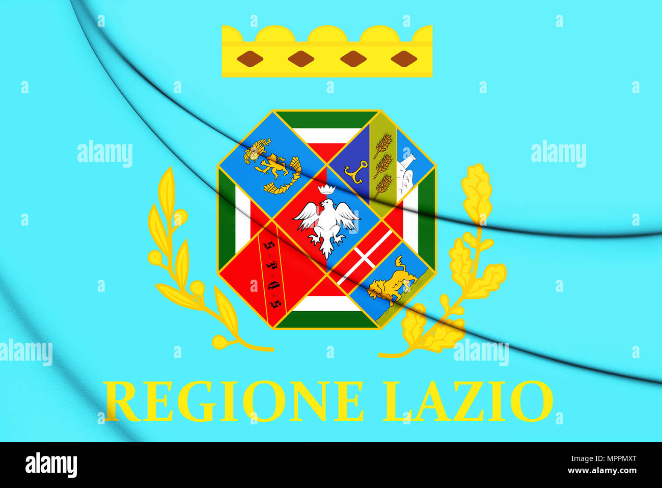 3D Flag of Lazio, Italy. 3D Illustration Stock Photo - Alamy