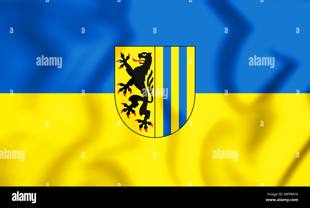 3D Flag of Leipzig (Saxony), Germany. 3D Illustration Stock Photo - Alamy