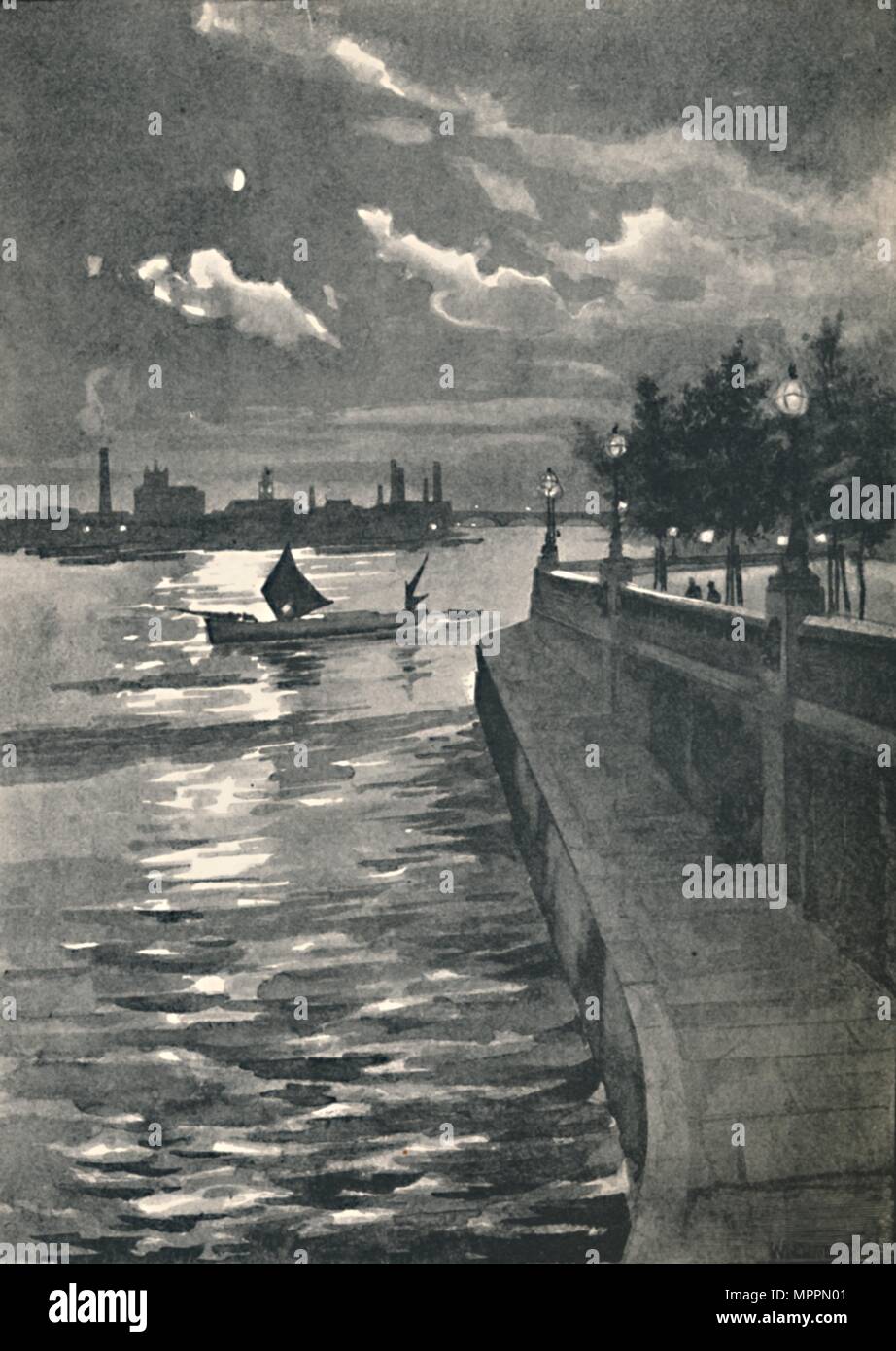 'Westminster from Blackfriars Bridge - Night', 1891. Artist: William ...