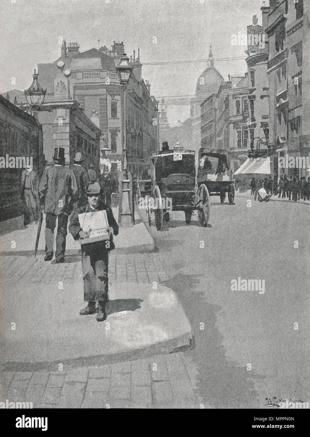 'Cannon Street', 1891. Artist: William Luker Stock Photo - Alamy