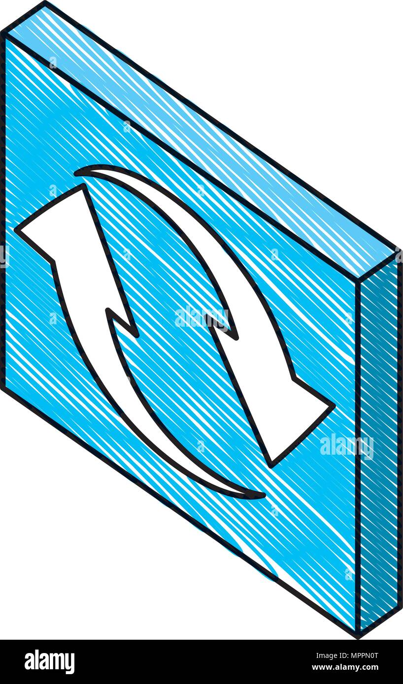 button with reload symbol isometric icon Stock Vector Image & Art - Alamy