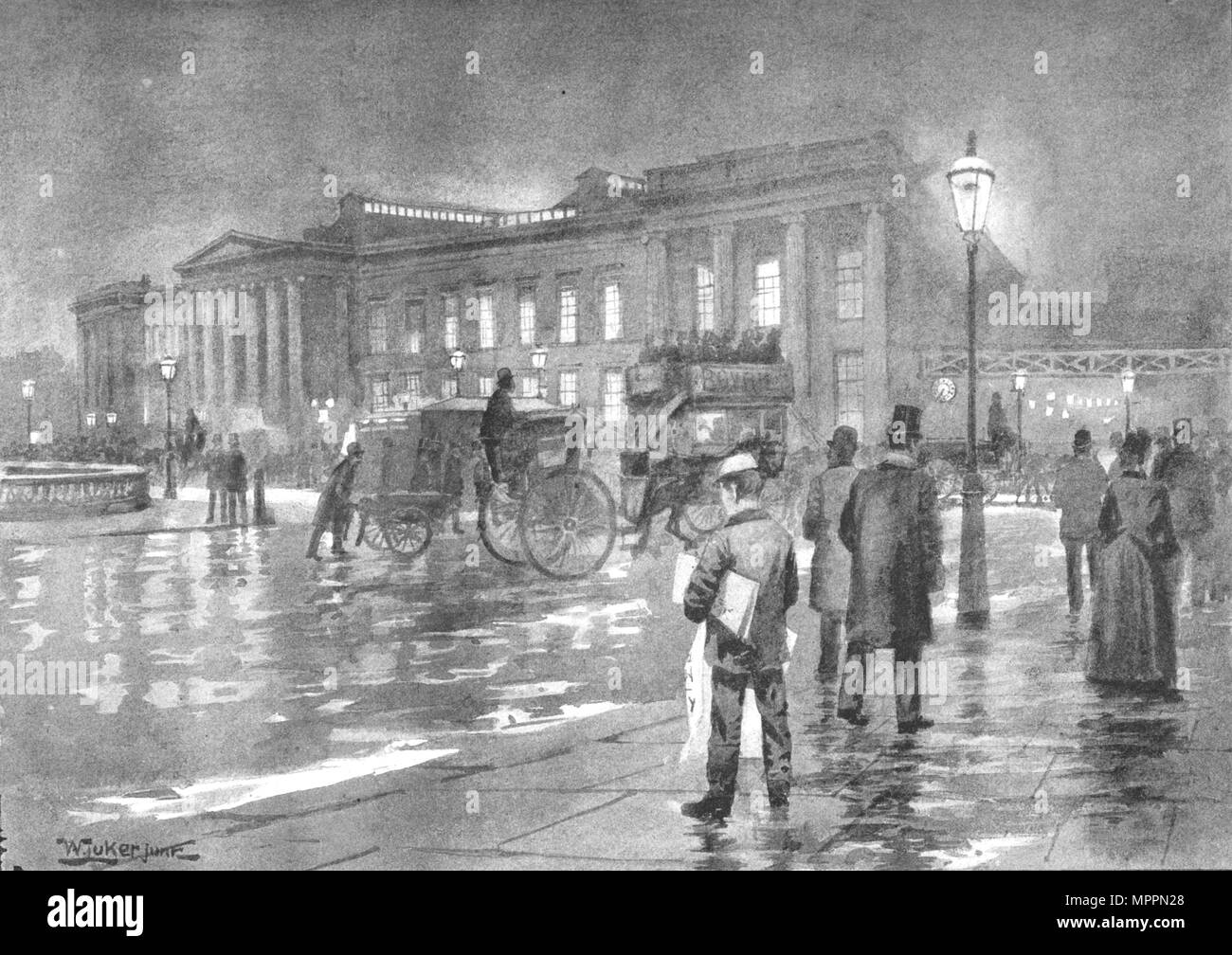 'The General Post Office - Night', 1891. Artist: William Luker Stock ...