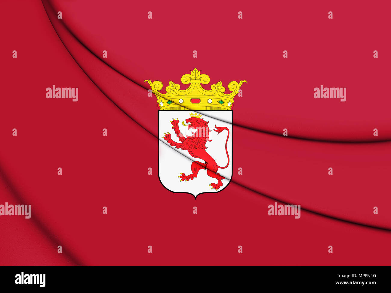 3D Flag of Leon Province, Spain. 3D Illustration Stock Photo - Alamy