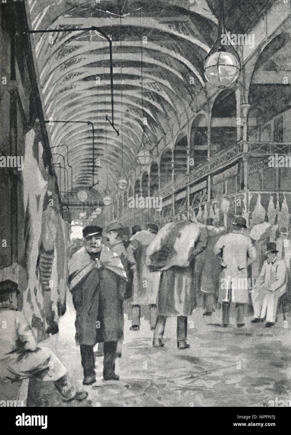 'The Metropolitan Meat Market, Smithfield', 1891. Artist: William Luker ...