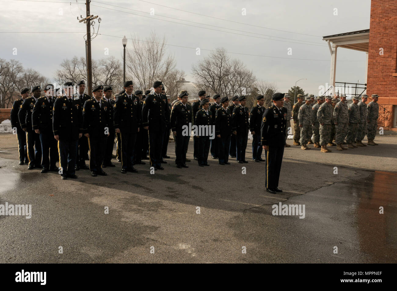 U.S. Army Reserve Soldiers with the 96th Sustainment Brigade stand at ...