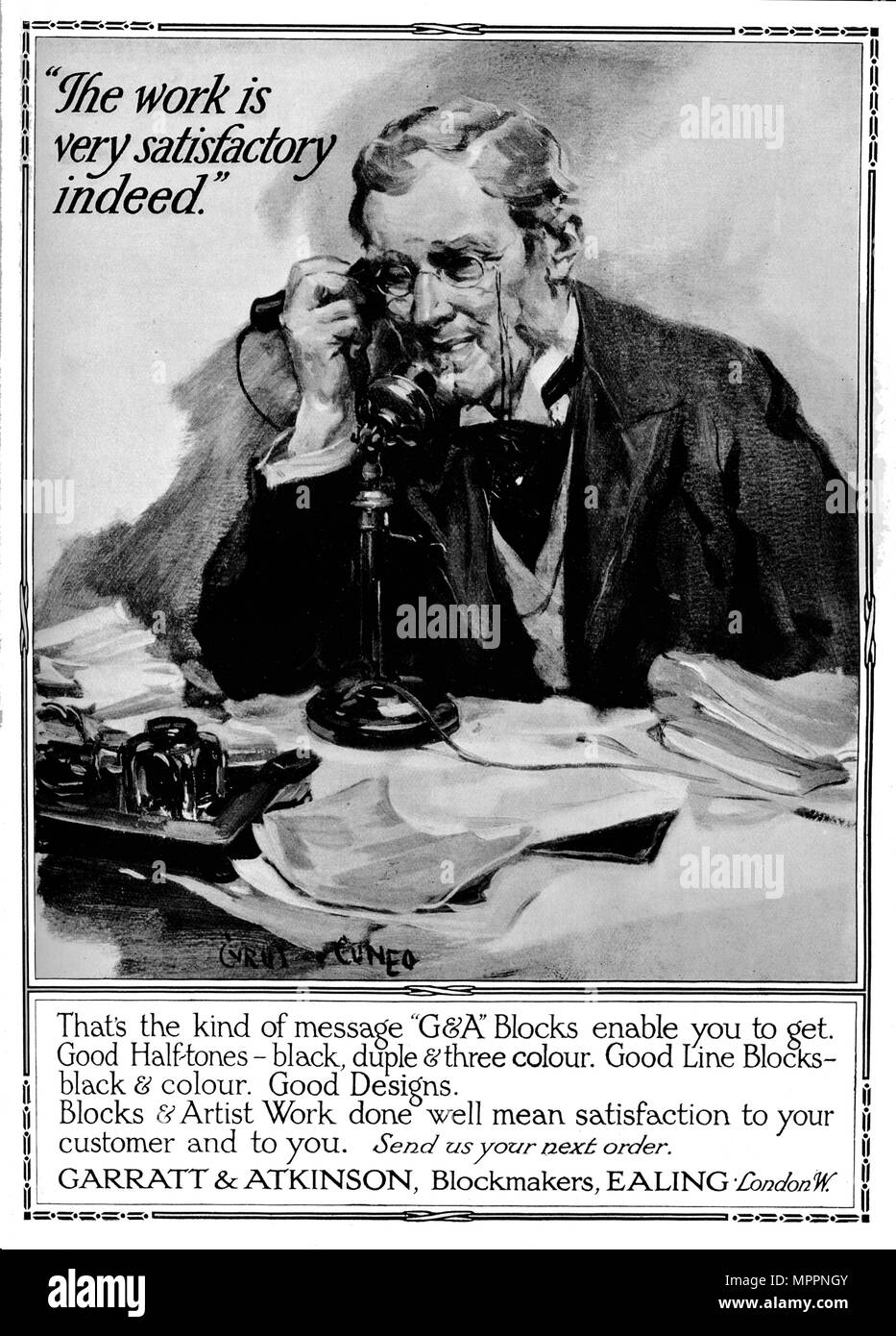 'Garratt & Atkinson, Blockmakers - advert', 1916. Artist: Cyrus Cuneo ...
