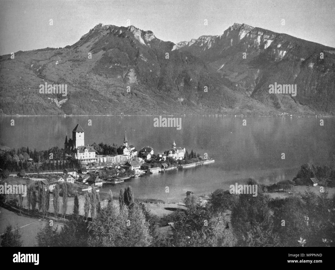 'Spiez, on Lake Thun', 1910. Artist: John Swain & Son Stock Photo - Alamy