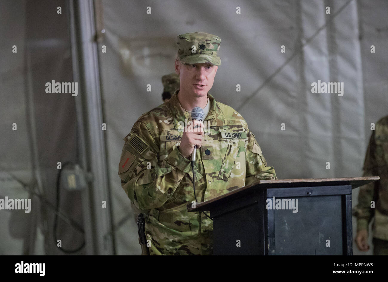 U.S. Army Lt. Col. Jacob Dlugosz, Task Force Fighting Eagles commander ...