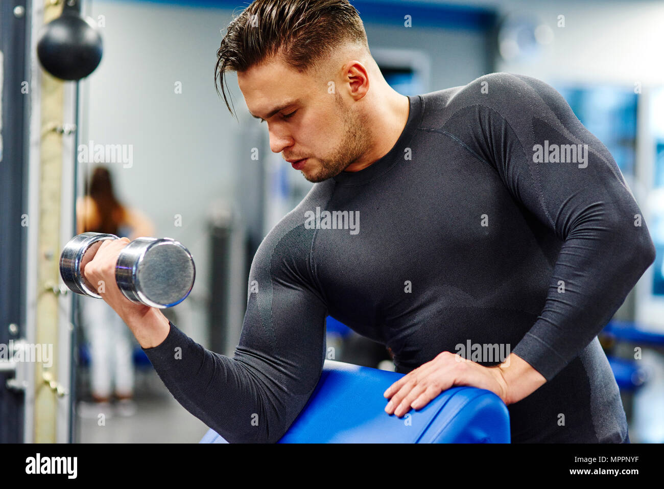 Dumbbell man hi-res stock photography and images - Alamy