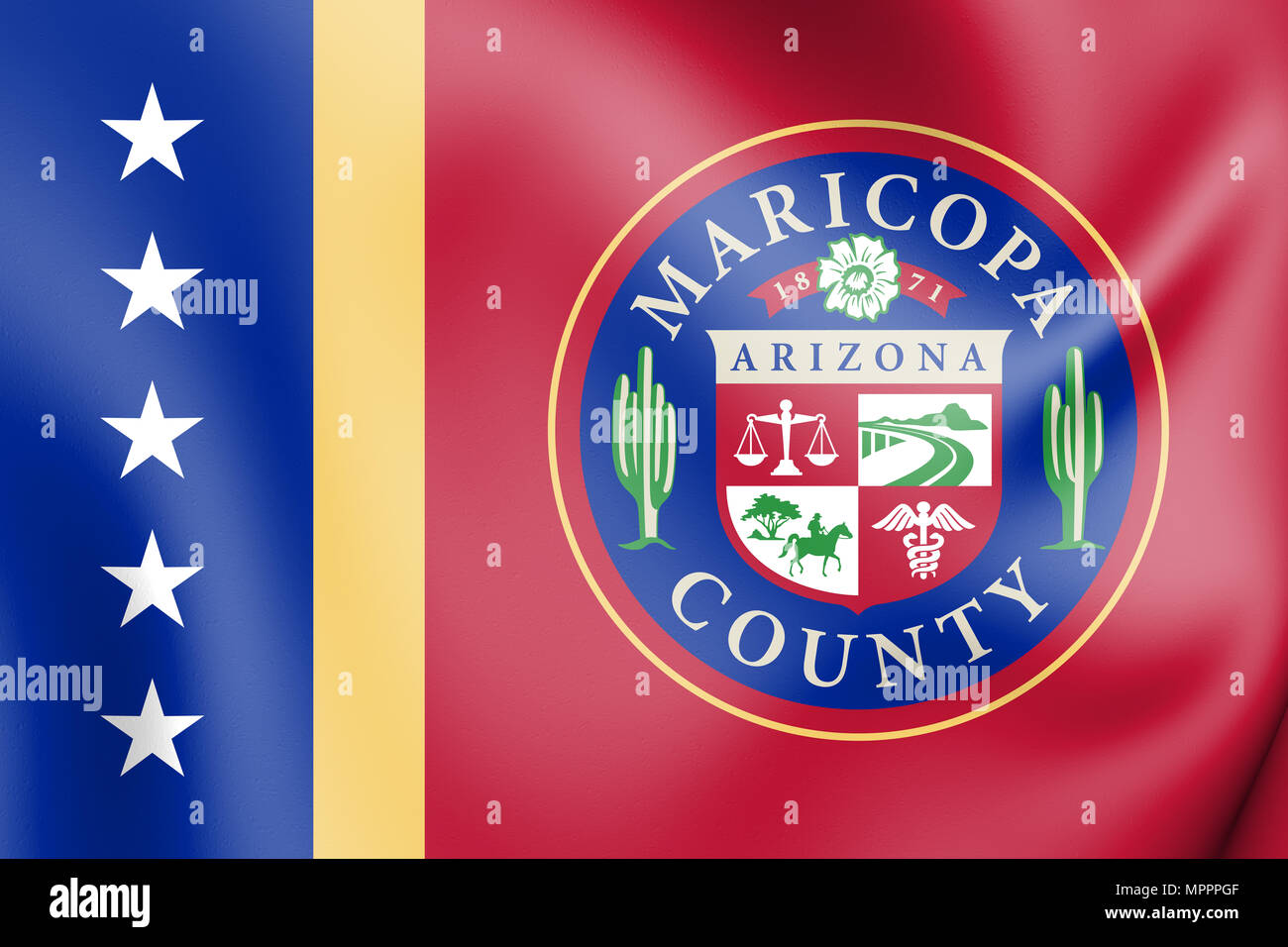 3D Flag of Maricopa County (Arizona), USA. 3D Illustration Stock Photo ...