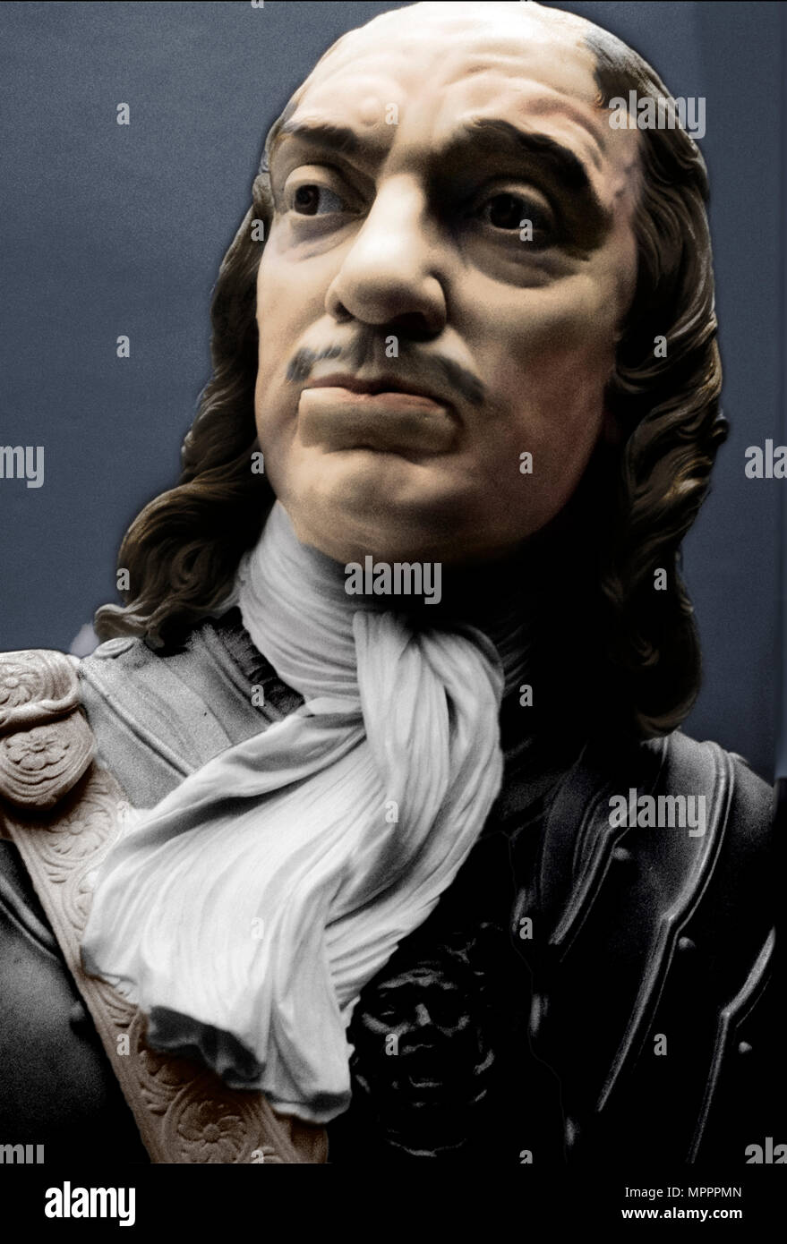 Bust of Lord Protector Oliver Cromwell, 1860. Artist: Matthew Noble ...