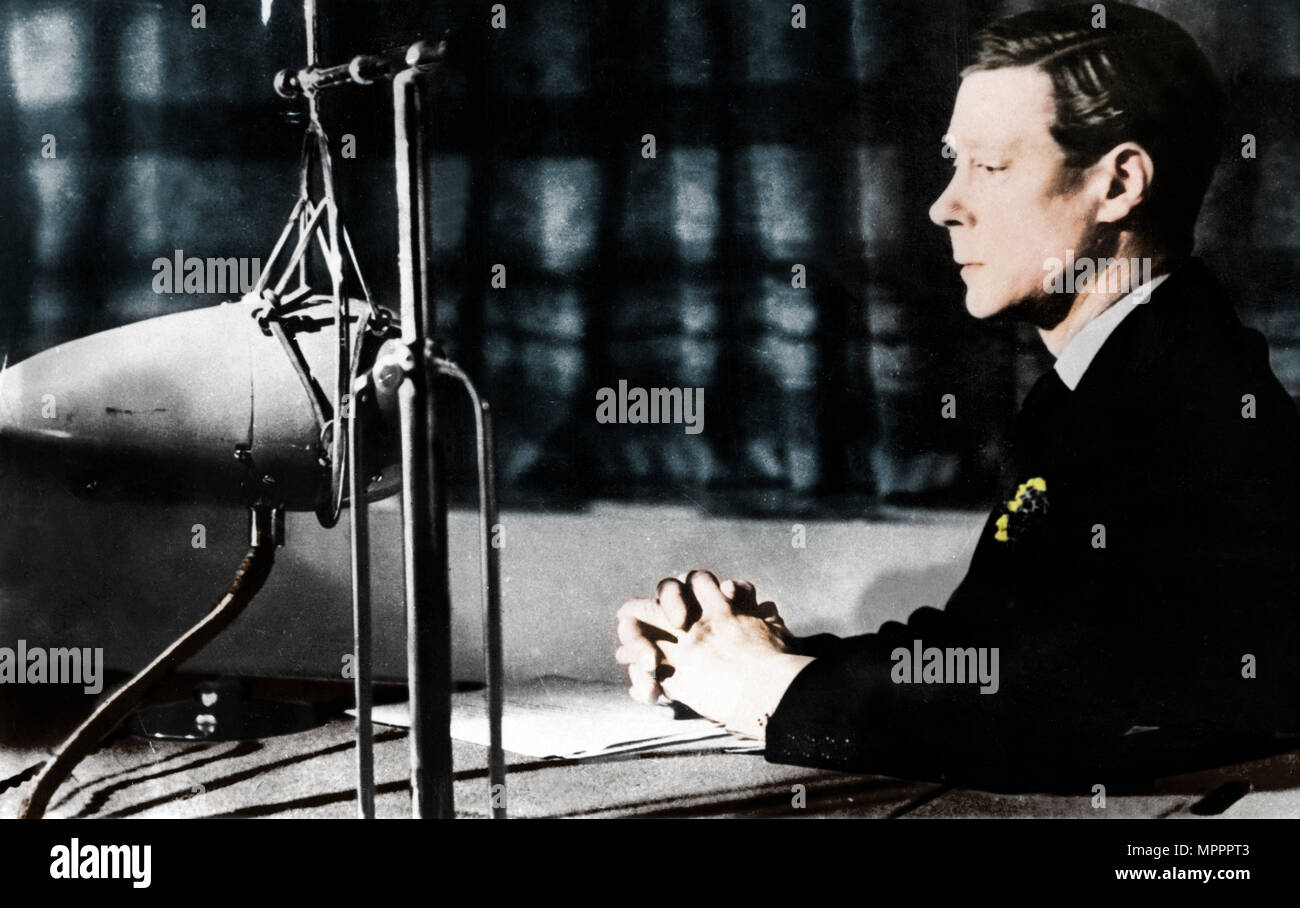 Edward VIII giving his abdication broadcast to the nation and the ...