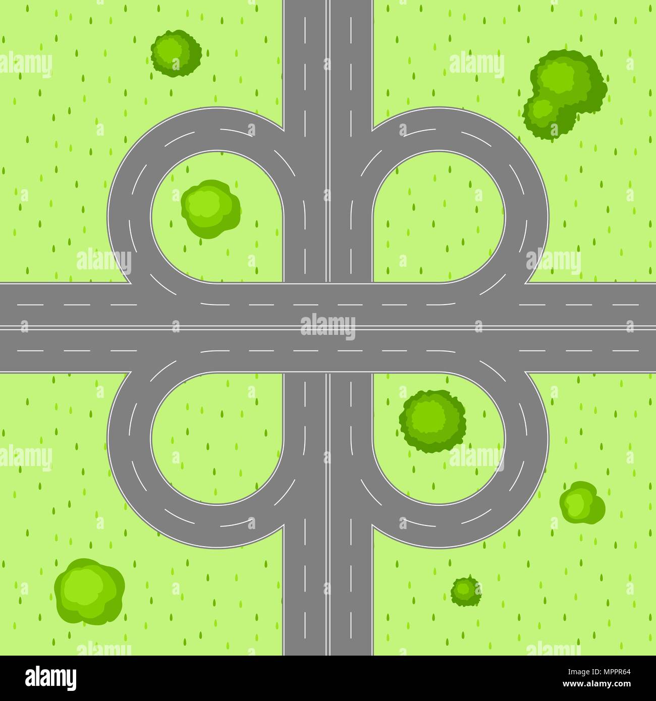 Top view of road junction Stock Vector Image & Art - Alamy