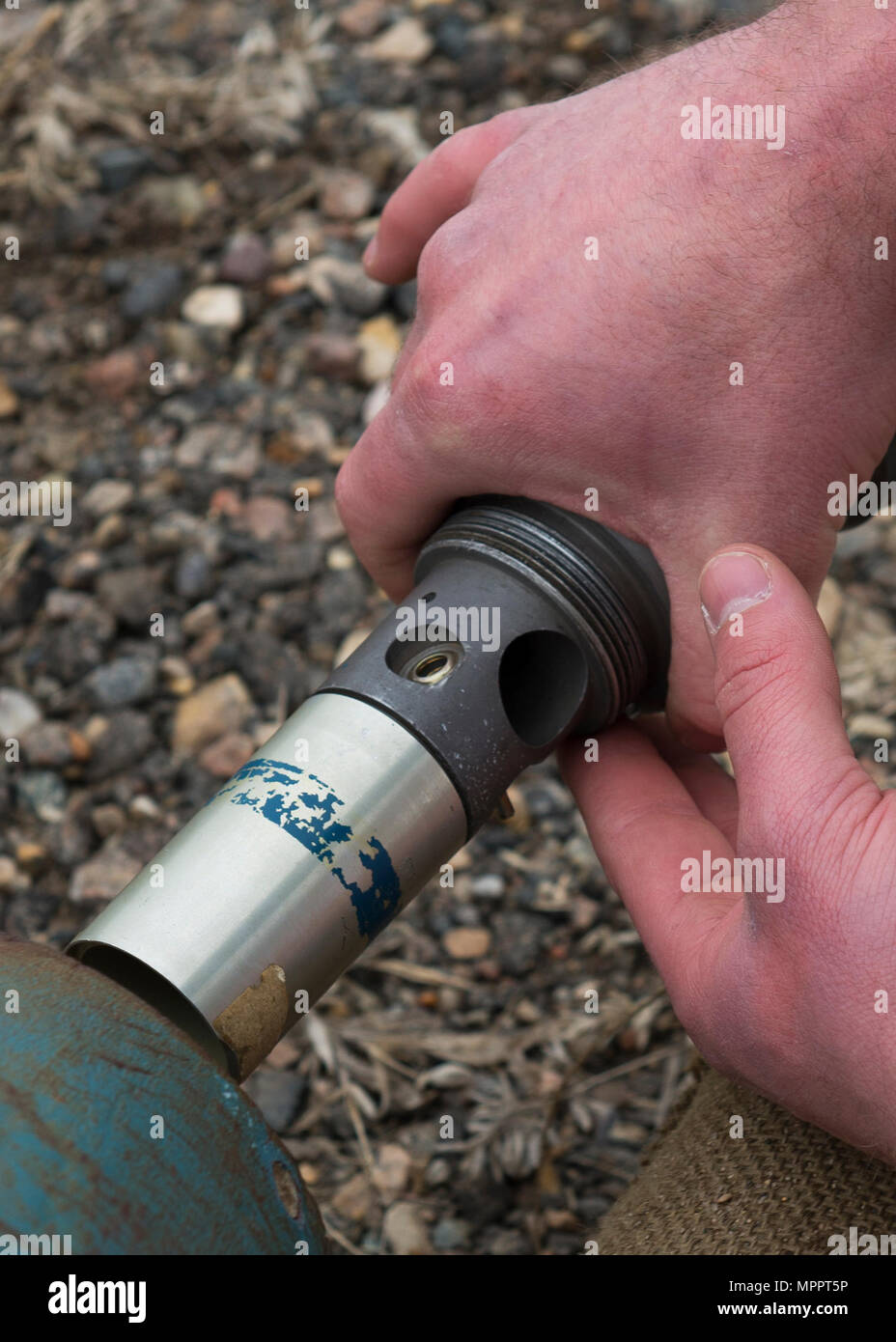 Senior Airman Adam Allen, 5th Civil Engineer Squadron explosive ...