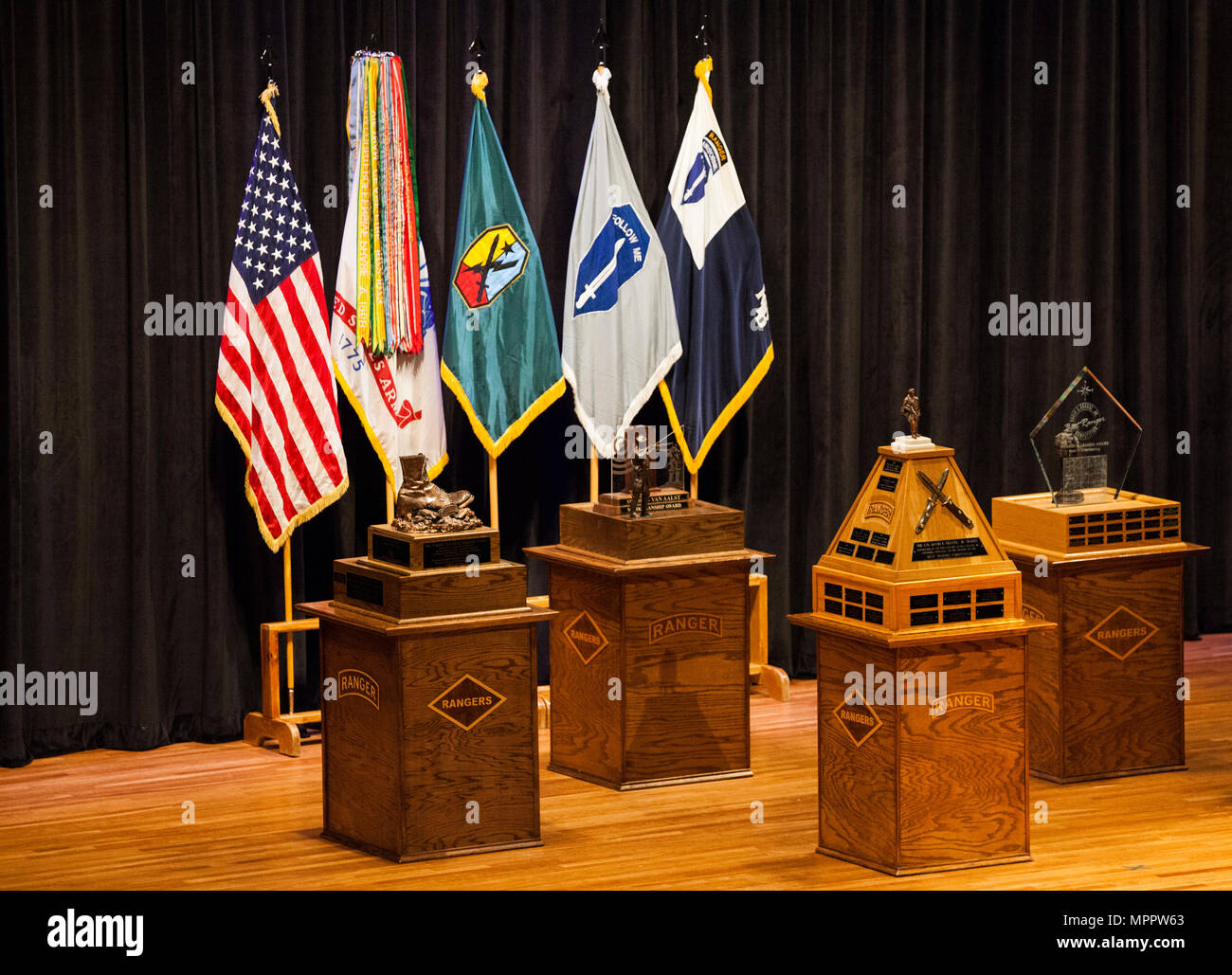Awards and trophies are displayed during the Best Ranger Competition ...