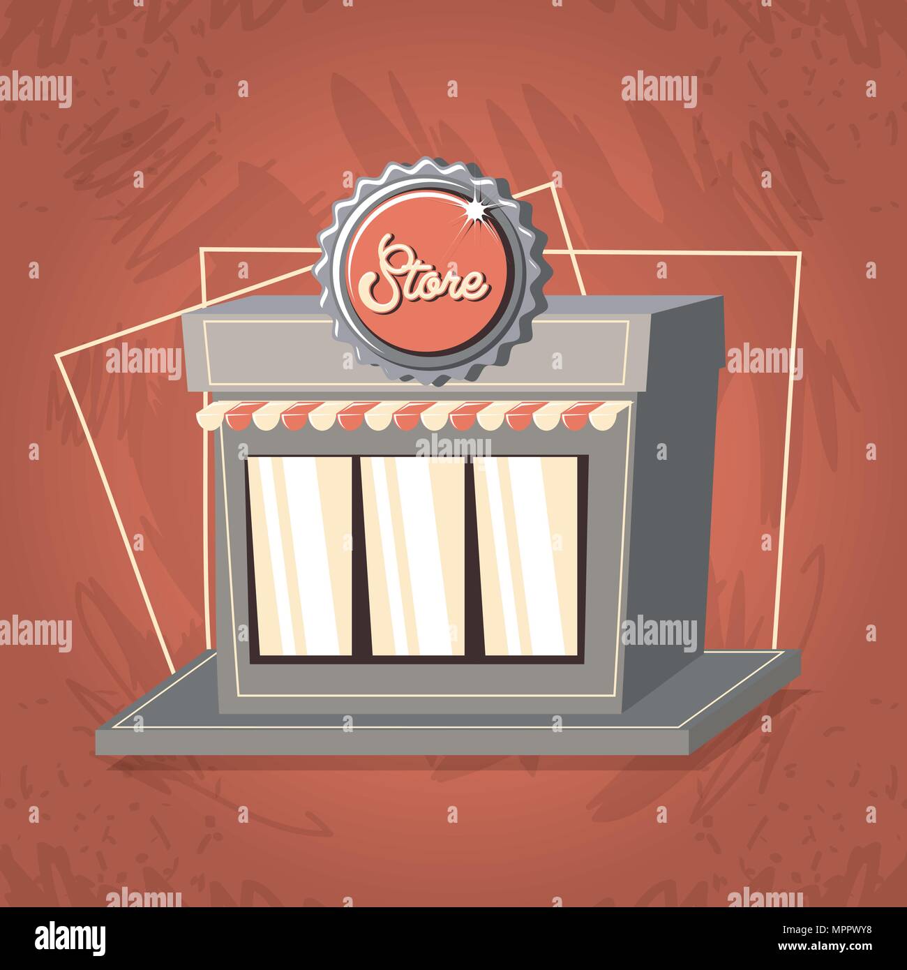 retro store building front vector illustration design Stock Vector ...