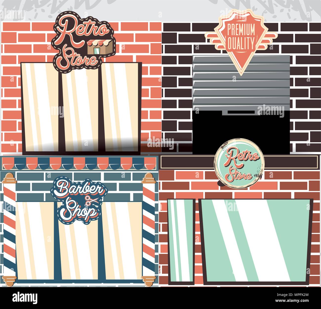 retro store style set icons vector illustration design Stock Vector ...