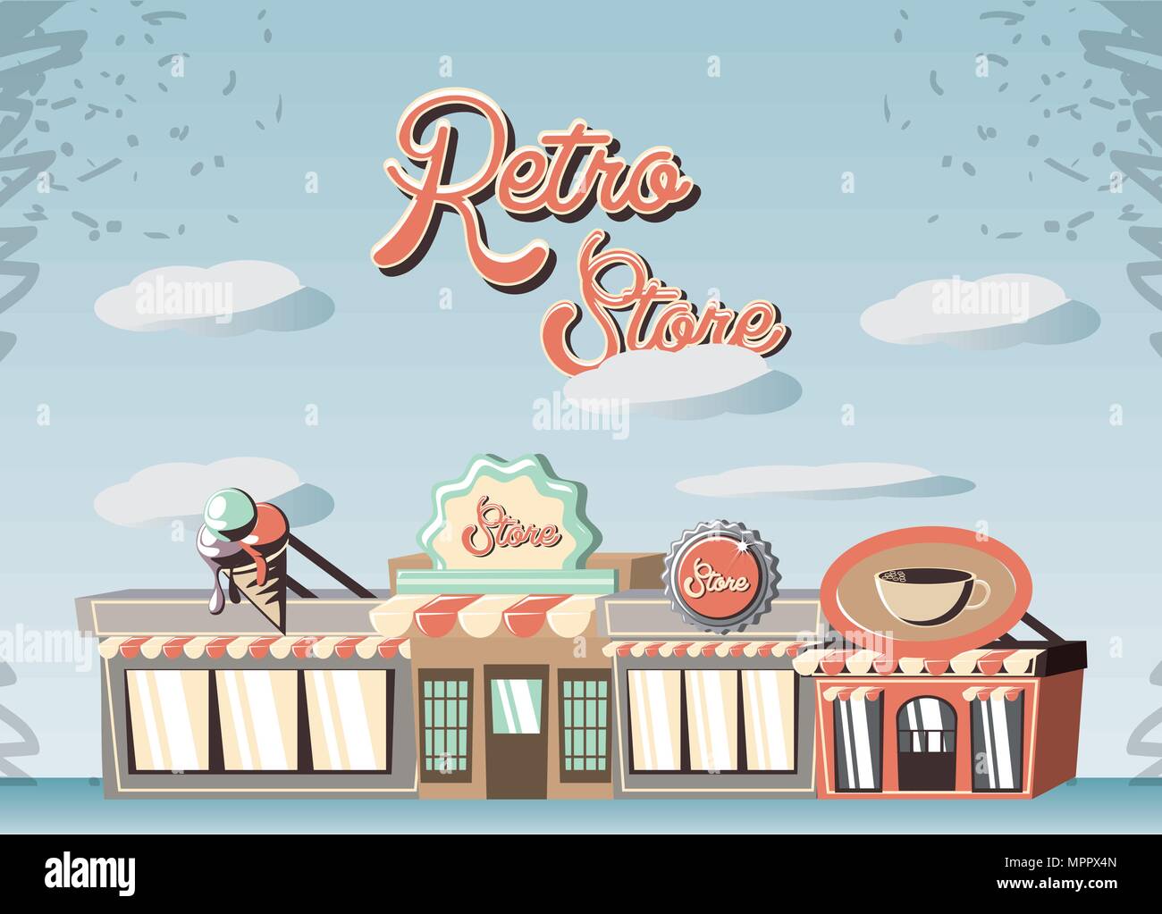 retro store building front vector illustration design Stock Vector ...