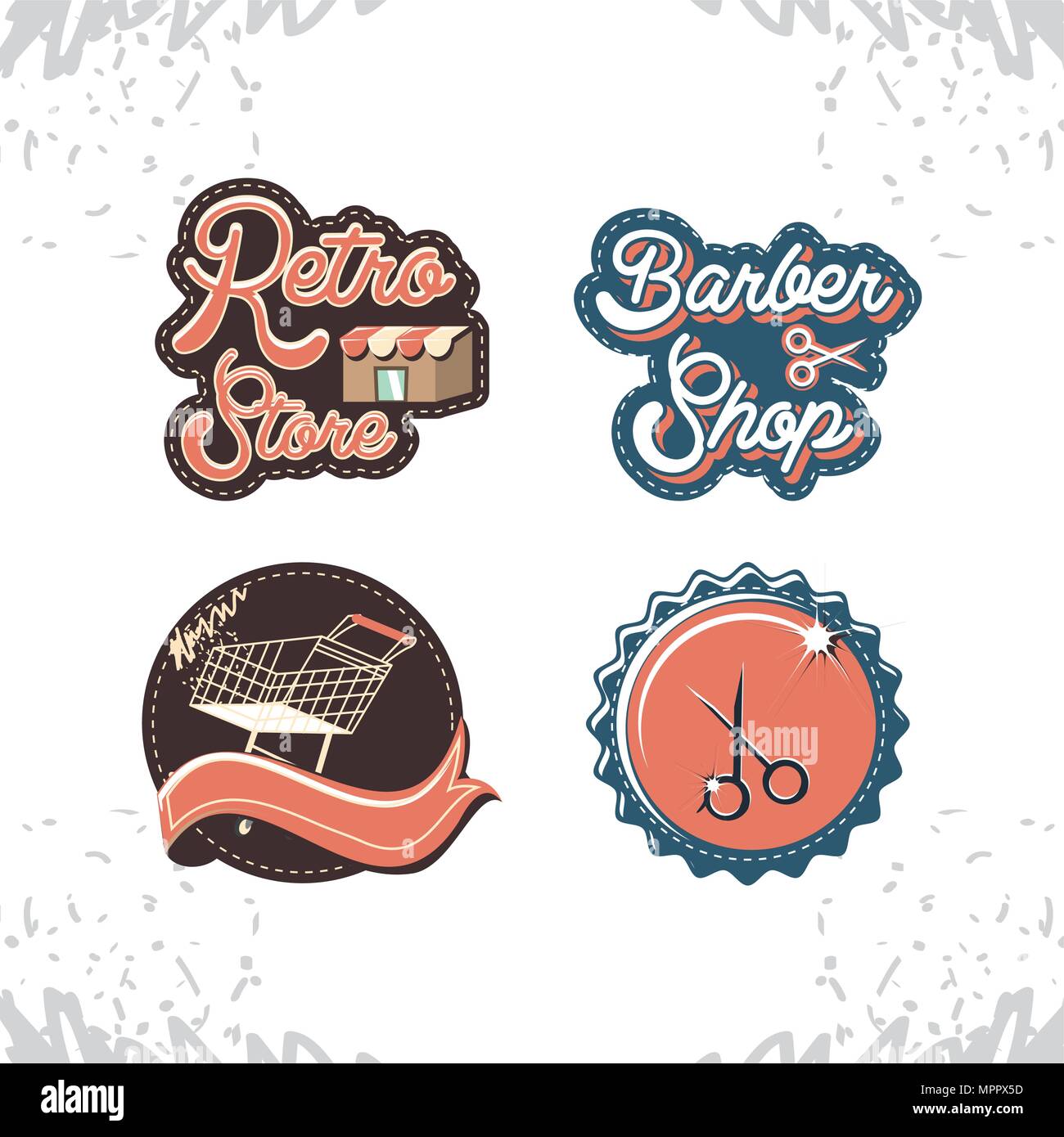 retro store style set icons vector illustration design Stock Vector ...