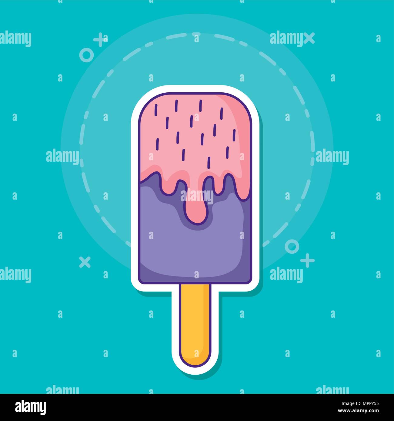ice cream bar icon over blue background, colorful design. vector ...