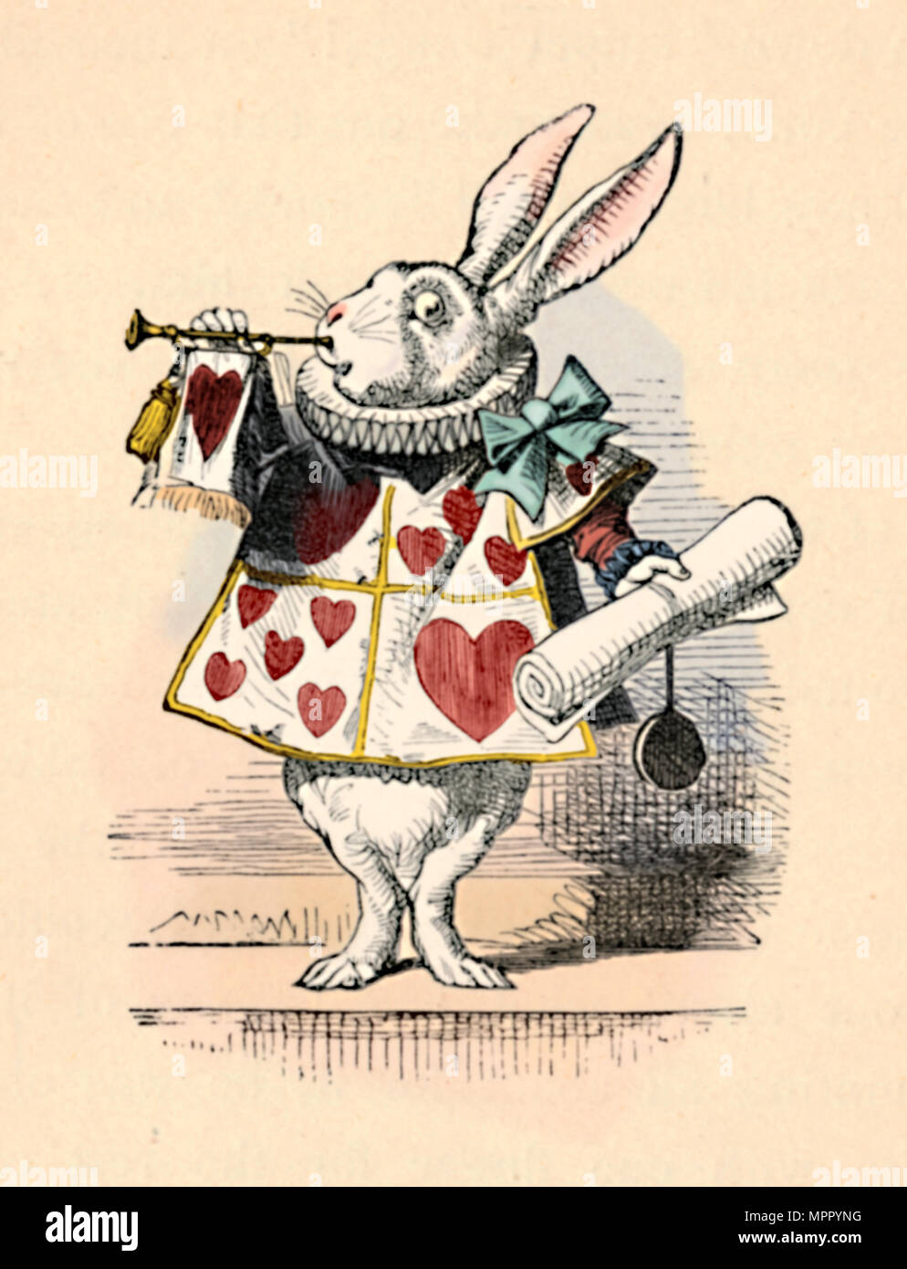 'A Rabbit as court official blowing a trumpet for an announcement ...