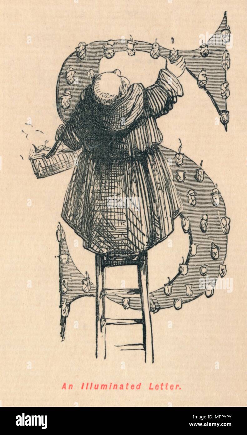 'An Illuminated Letter', c1860, (c1860). Artist: John Leech Stock Photo ...