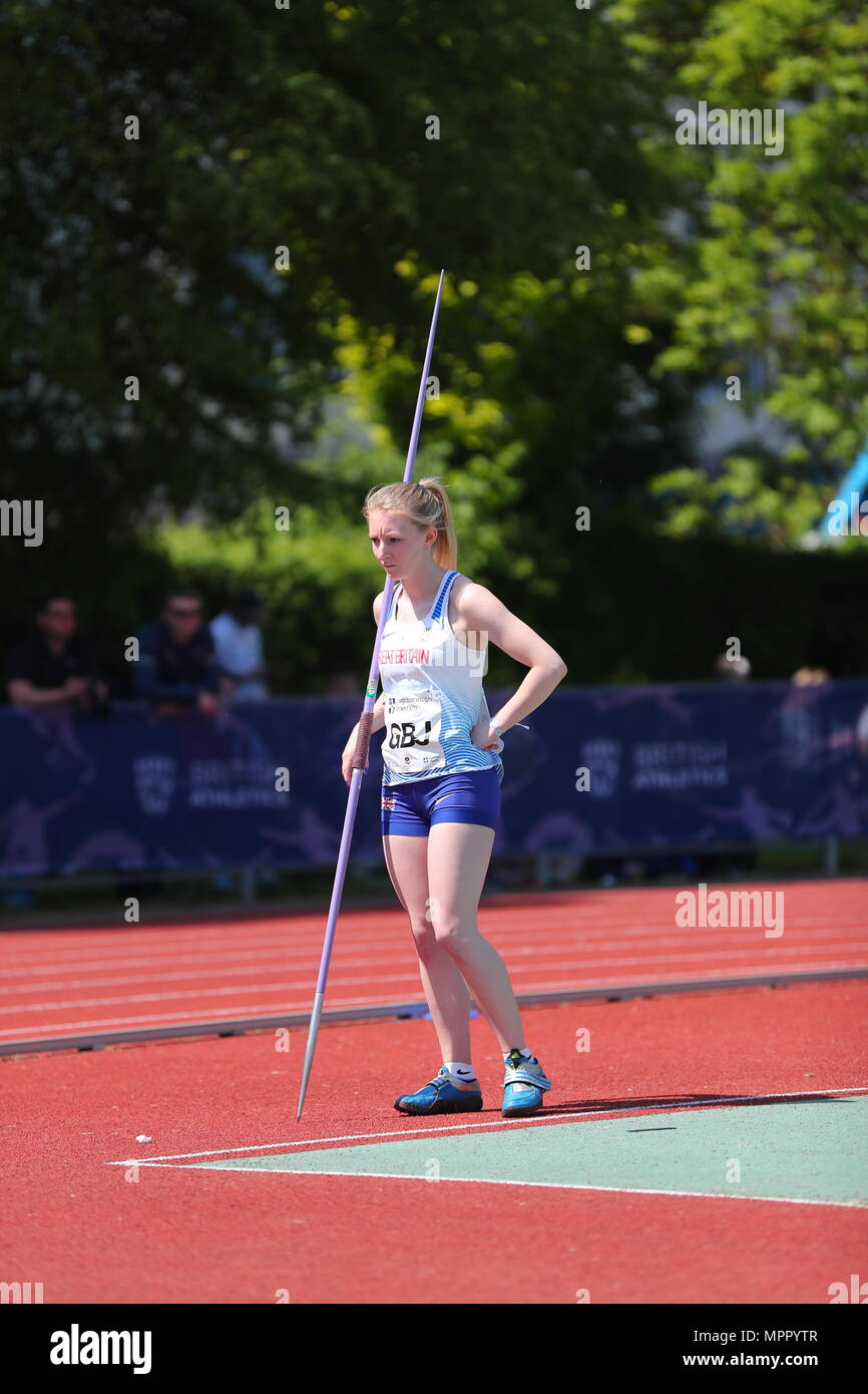 Loughborough, England, 20th, May, 2018. Bethan Rees competing in the ...