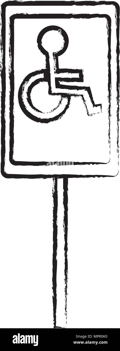 Disable Parking Zone Sign over white background, vector illustration ...