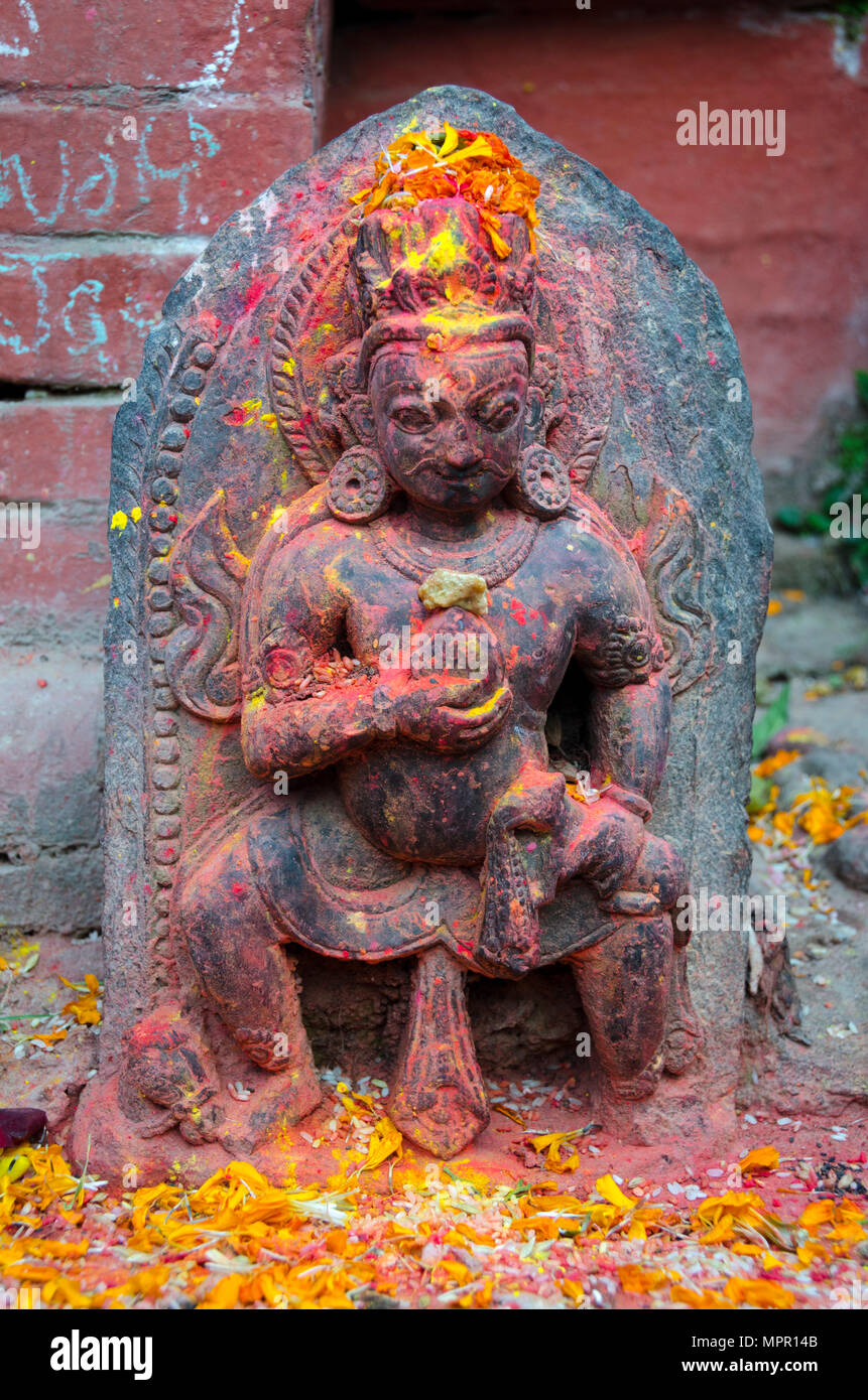 Statue of Hindu Deity, Patan Durbar Square, Kathmandu, Nepal Stock ...