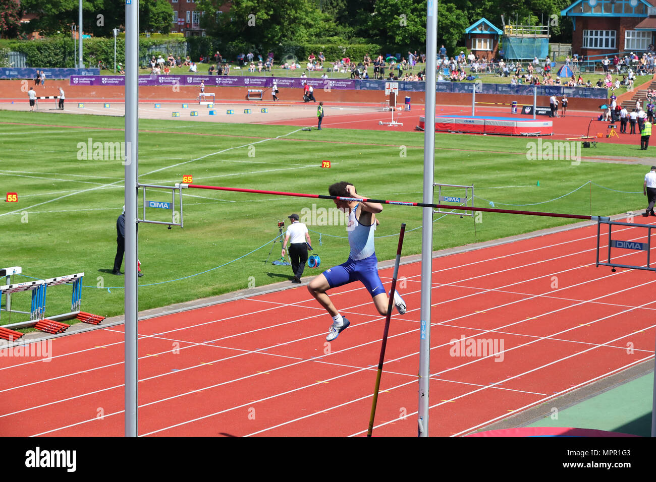 Loughborough, England, 20th, May, 2018. Emmanuel Thomas competing in ...