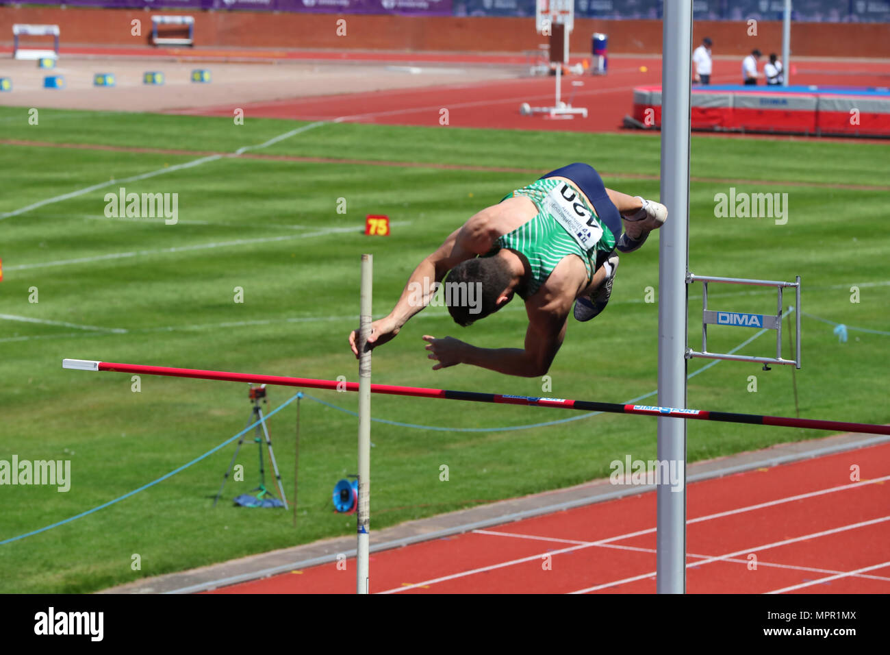 Loughborough, England, 20th, May, 2018. Michael Bowler competing in the ...